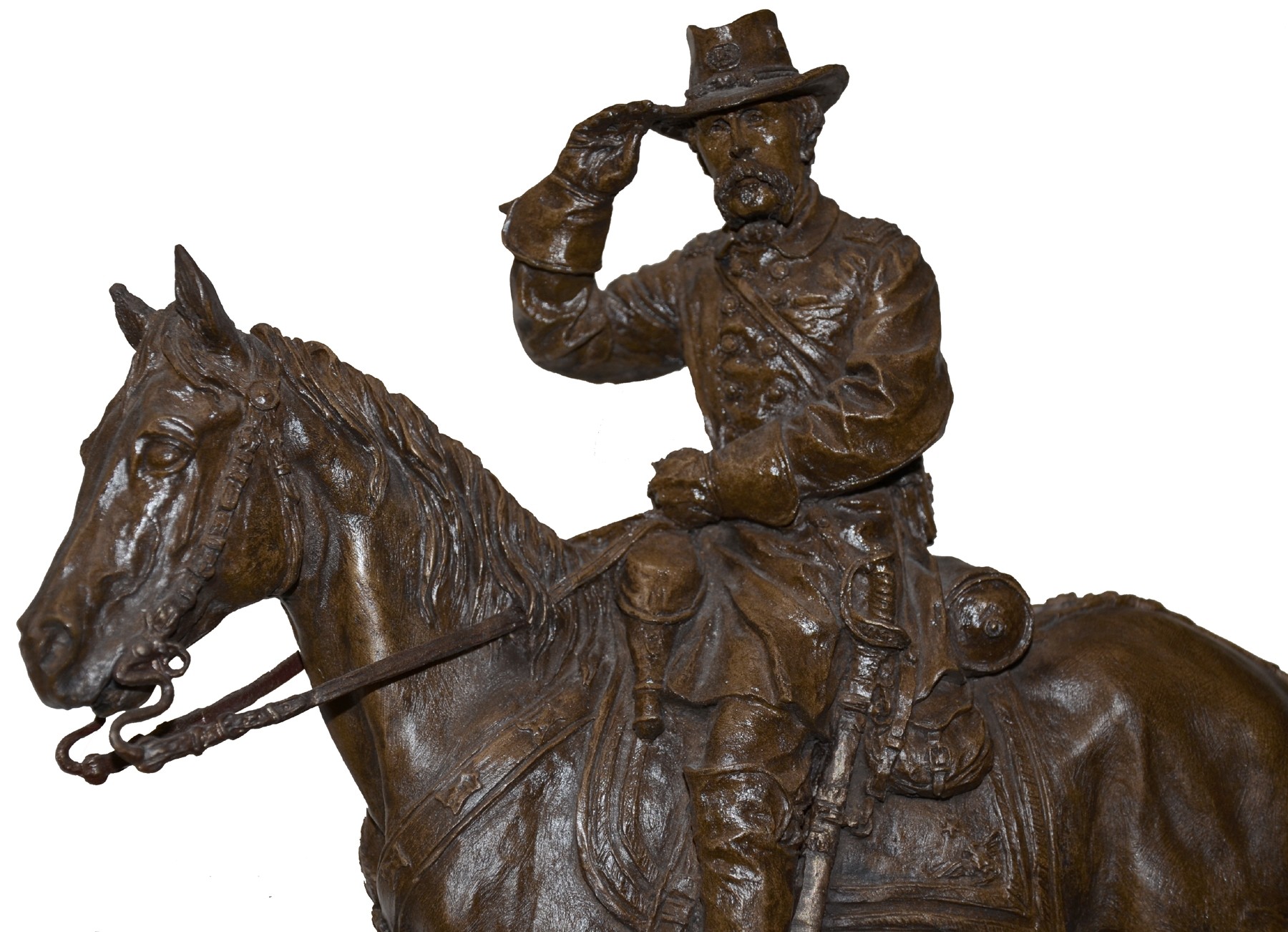 MOUNTED “JOSHUA L. CHAMBERLAIN” 1865 BRONZE SCULPTURE BY RON TUNISON ...