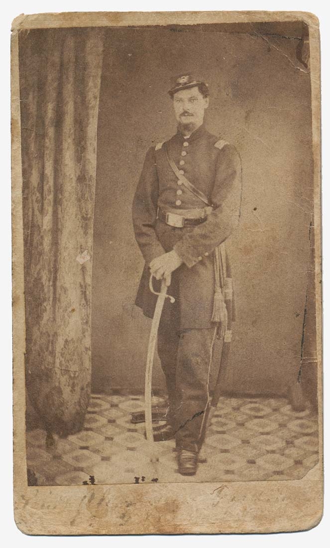FULL STANDING CDV OF LT. ALEX GARDINER, 88TH PA INFANTRY — Horse Soldier