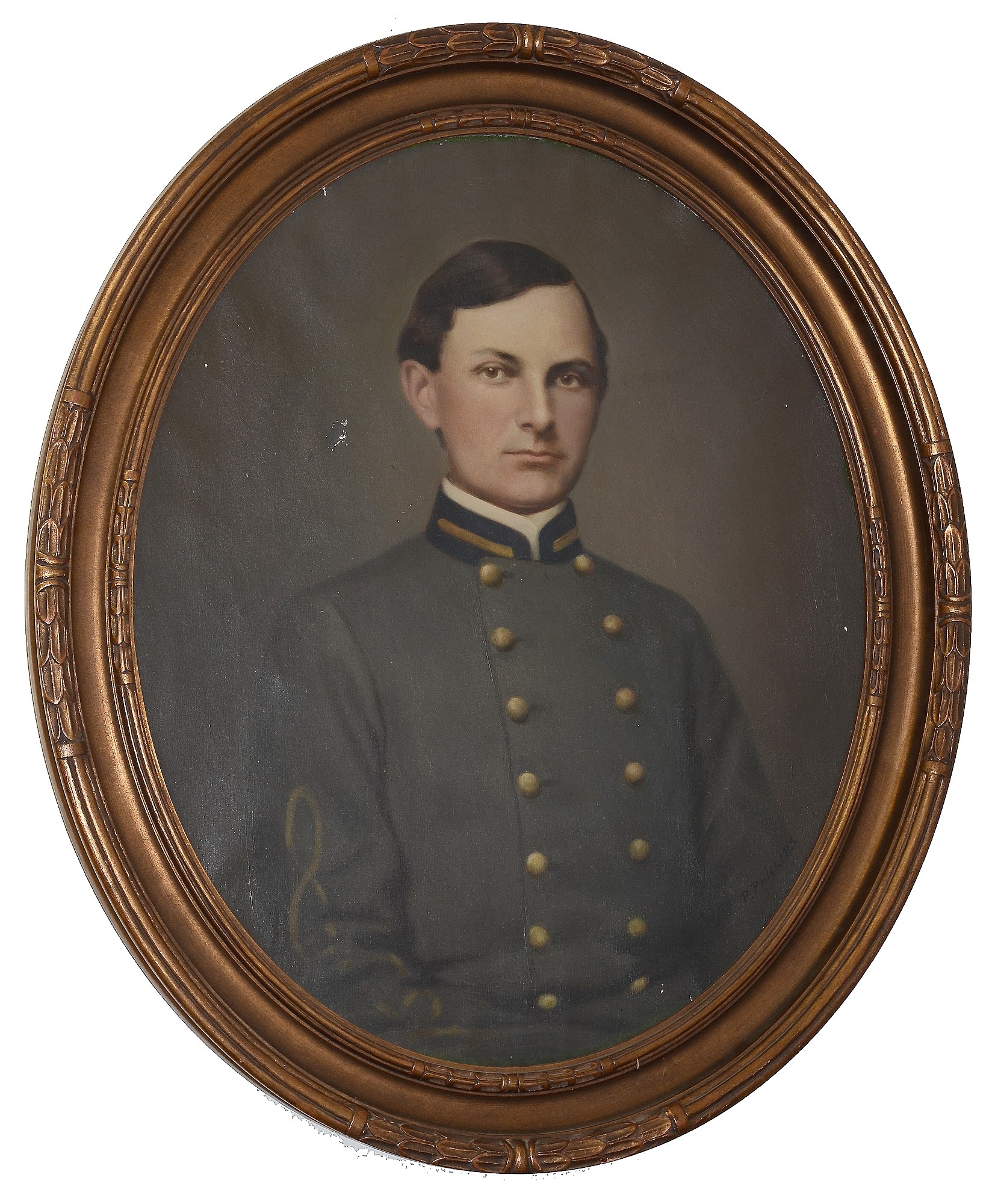 MUSEUM QUALITY LARGE OIL ON CANVAS PORTRAIT OF LIEUTENANT KERR CRAIGE OF THE 1ST NORTH CAROLINA ...