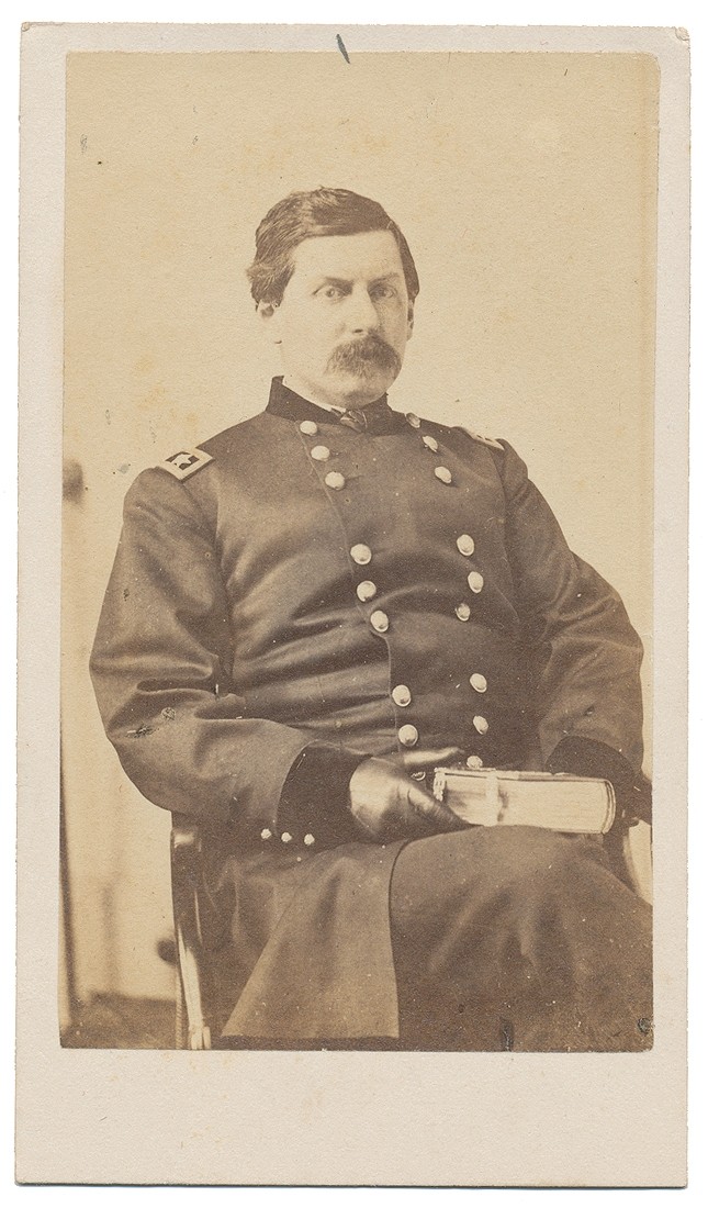 CDV OF MAJOR GENERAL GEORGE B. MCCLELLAN - UNCOMMON POSE — Horse Soldier