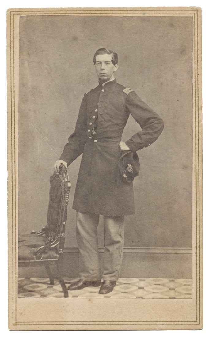 FULL STANDING CDV OF A YOUNG UNION CAPTAIN — Horse Soldier