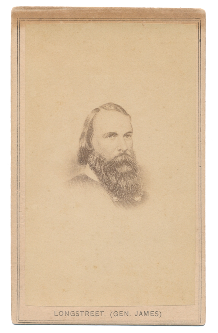 WARTIME BUST VIEW LITHOGRAPH OF CONFEDERATE GENERAL JAMES LONGSTREET ...