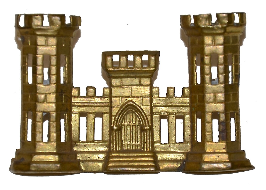 STAMPED BRASS ENGINEER CAP INSIGNIA — Horse Soldier