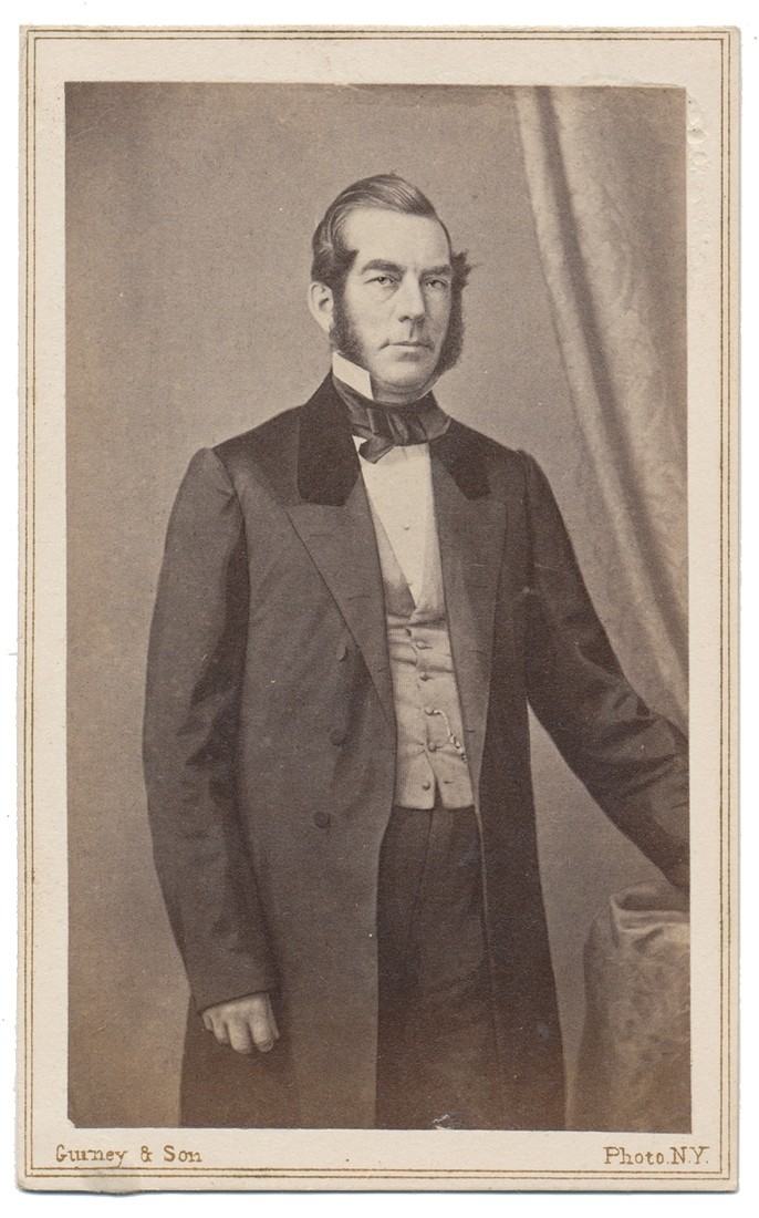 THREE-QUARTER STANDING VIEW OF NEW YORK GOVERNOR EDWIN D. MORGAN ...