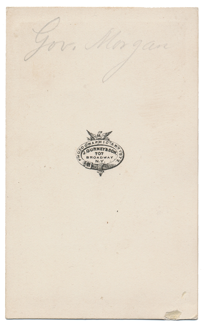 THREE-QUARTER STANDING VIEW OF NEW YORK GOVERNOR EDWIN D. MORGAN ...