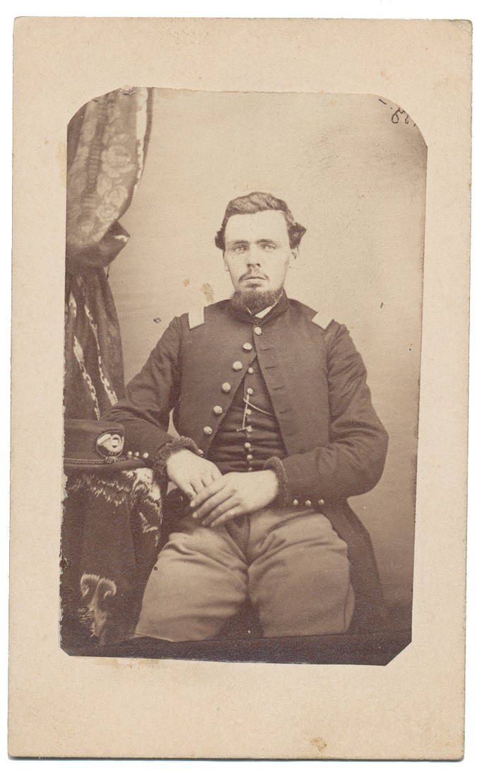 SEATED VIEW OF A UNION 2ND LIEUTENANT WEARING A SWEATER UNDER HIS ...