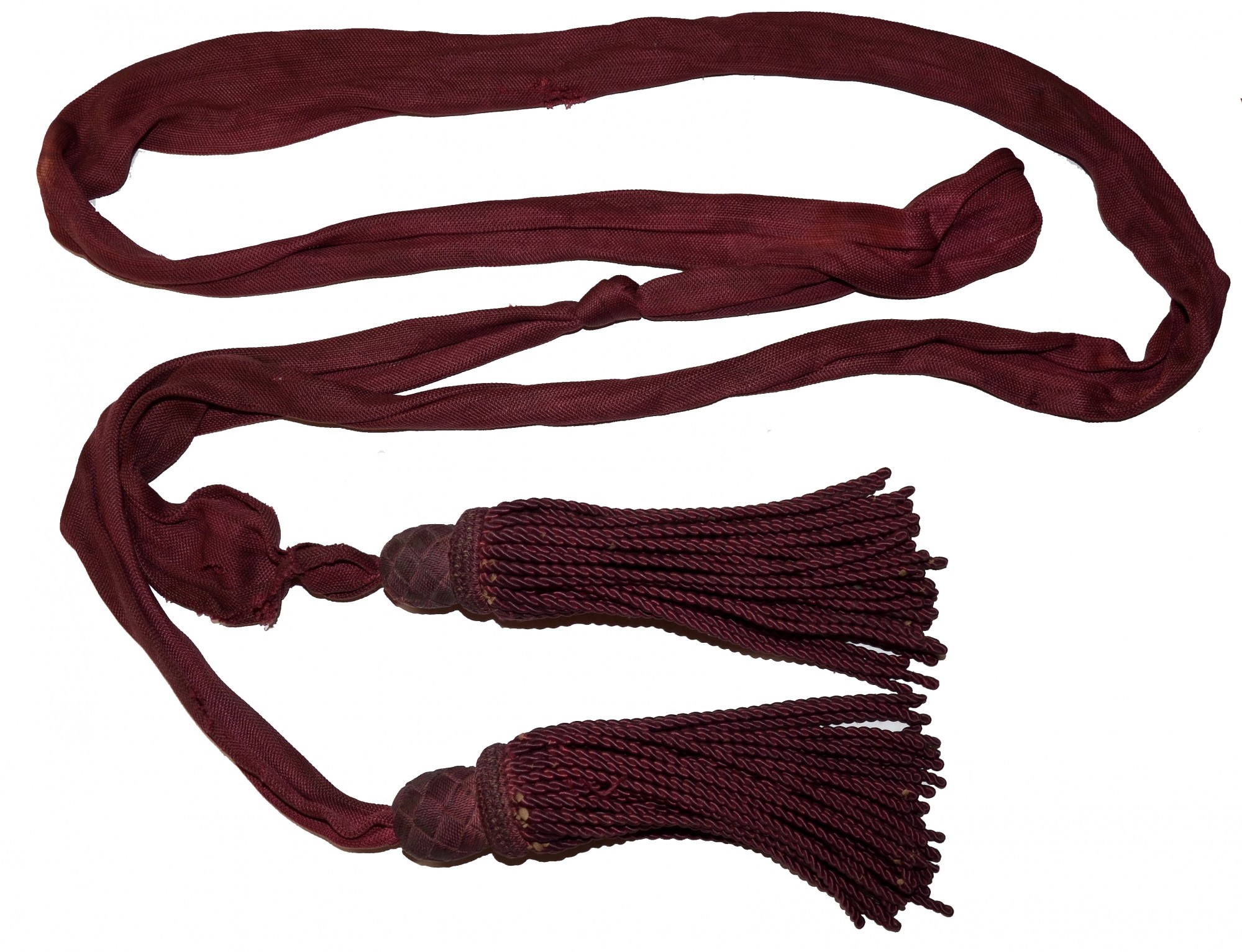 ORIGINAL CIVIL WAR OFFICER’S MAROON SASH — Horse Soldier