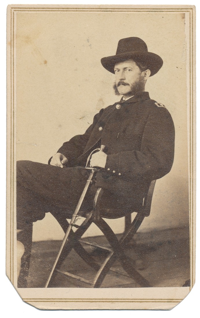 NICE SEATED VIEW OF UNION MAJOR GENERAL JOHN G. PARKE IN CAMP CHAIR ...