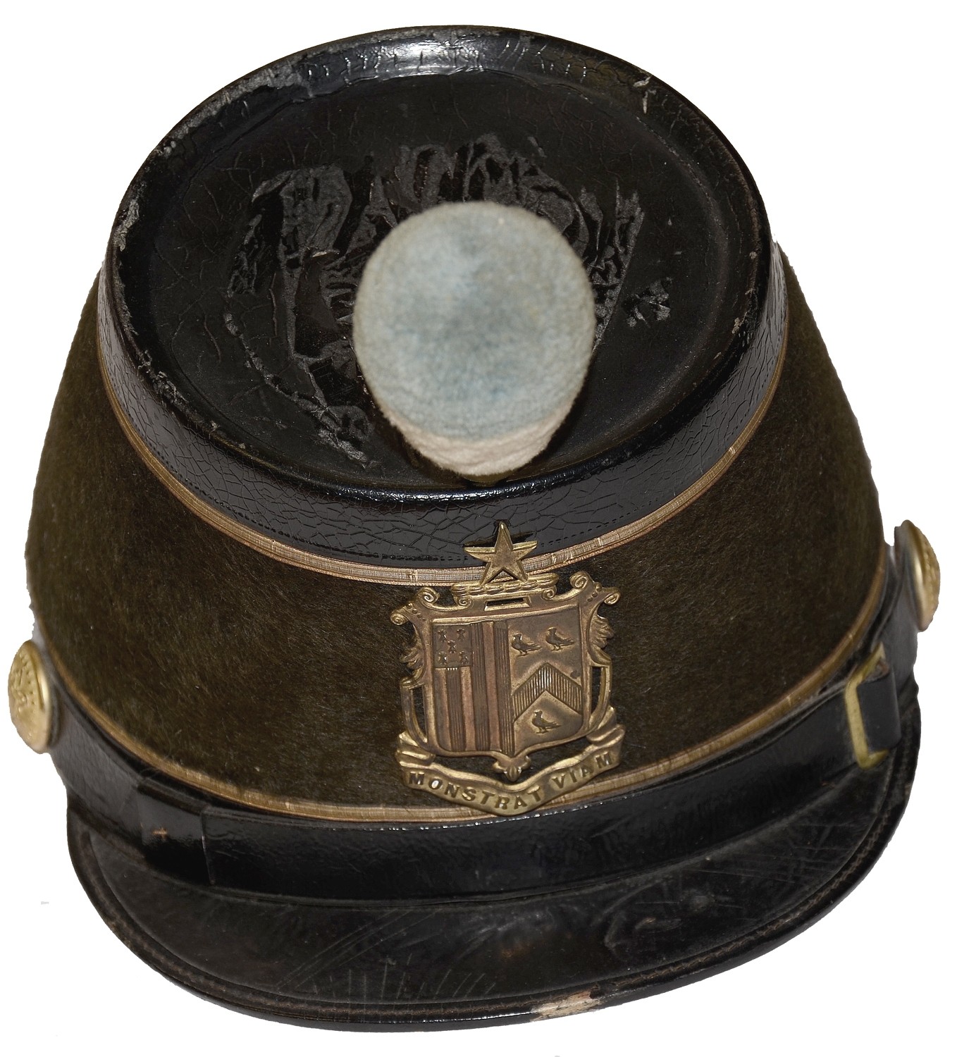 VERY NICE PATTERN 1872 SHAKO WITH MASSACHUSETTS BUTTONS & BOSTON MAKER ...