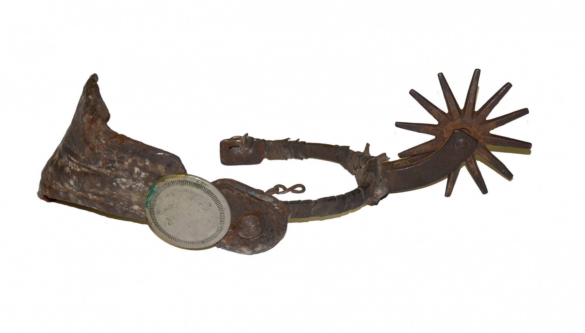 WESTERN SPUR MAKER MARKED P.B. HIRSCH, LAS ANIMAS, COLORADO — Horse Soldier