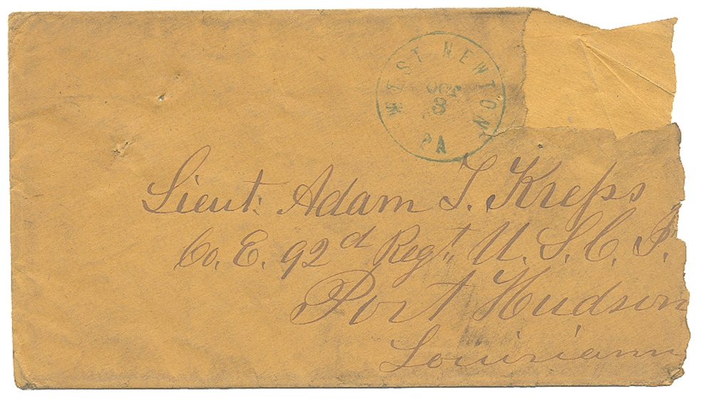 OCTOBER 1865 CIVIL WAR LETTER FROM LEBANON, PA RESIDENT JACOB FORNEY ...