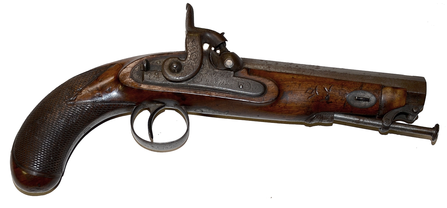ELEGANT ENGLISH PERCUSSION PISTOL BY WILLIAM PETHER OF OXFORD CA 1840 ...