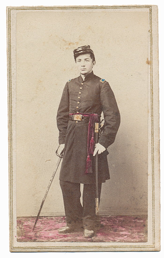 FULL STANDING TINTED VIEW OF A UNION OFFICER — Horse Soldier