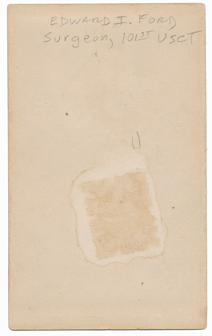 CDV OF 101ST US COLORED TROOPS SURGEON, DR. EDWARD I. FORD — Horse Soldier