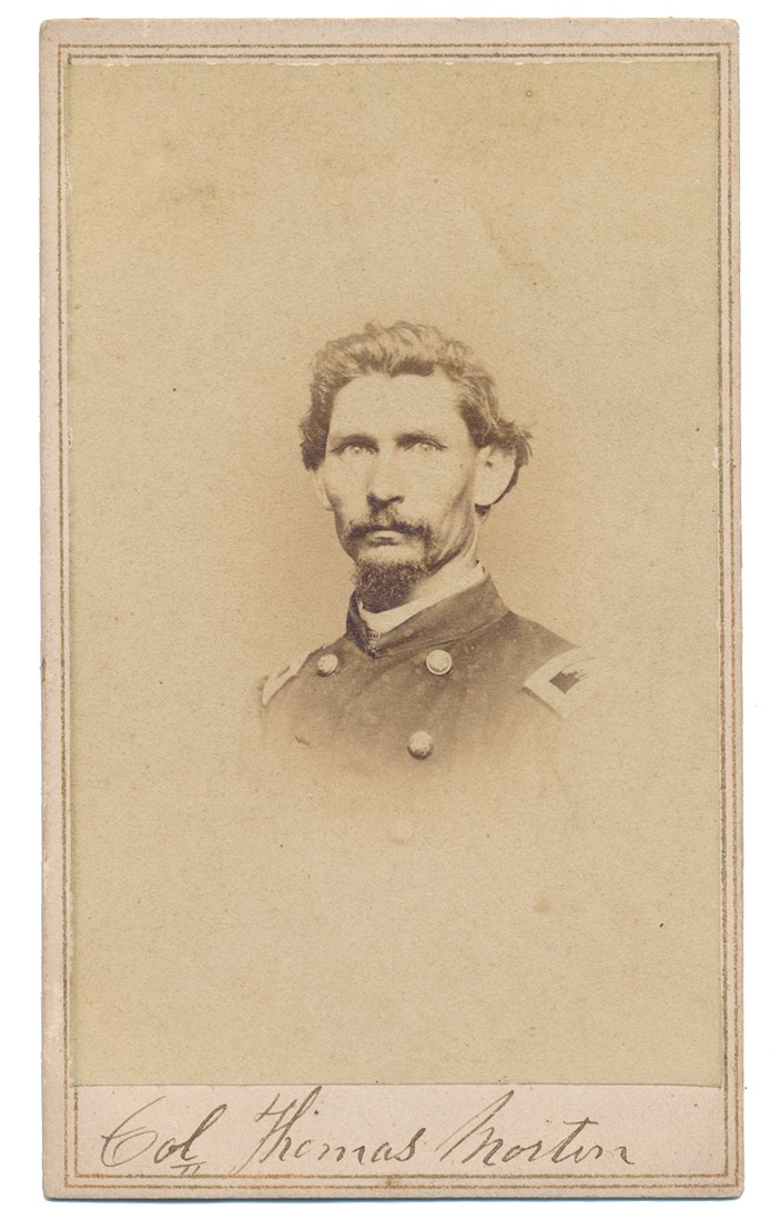 DOUBLE INK ID IMAGE OF COLONEL THOMAS MORTON 81ST OHIO INFANTRY — Horse ...