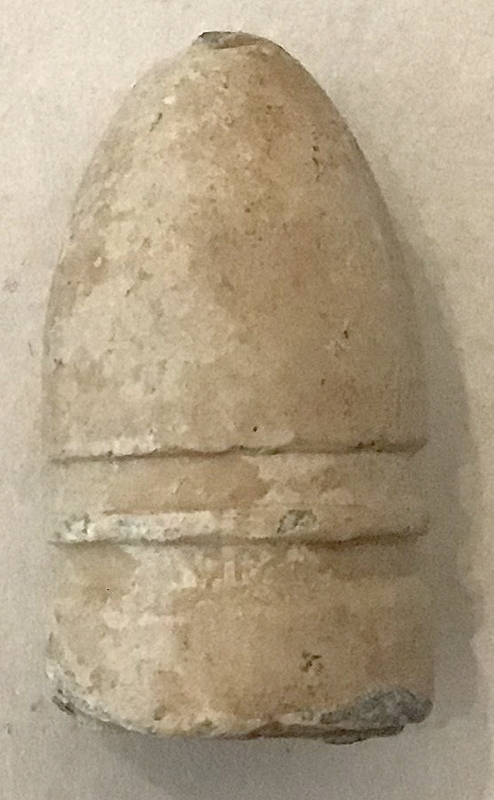 DROPPED CONFEDERATE .58 CALIBER GARDNER PATENT BULLET, RECOVERED IN ...