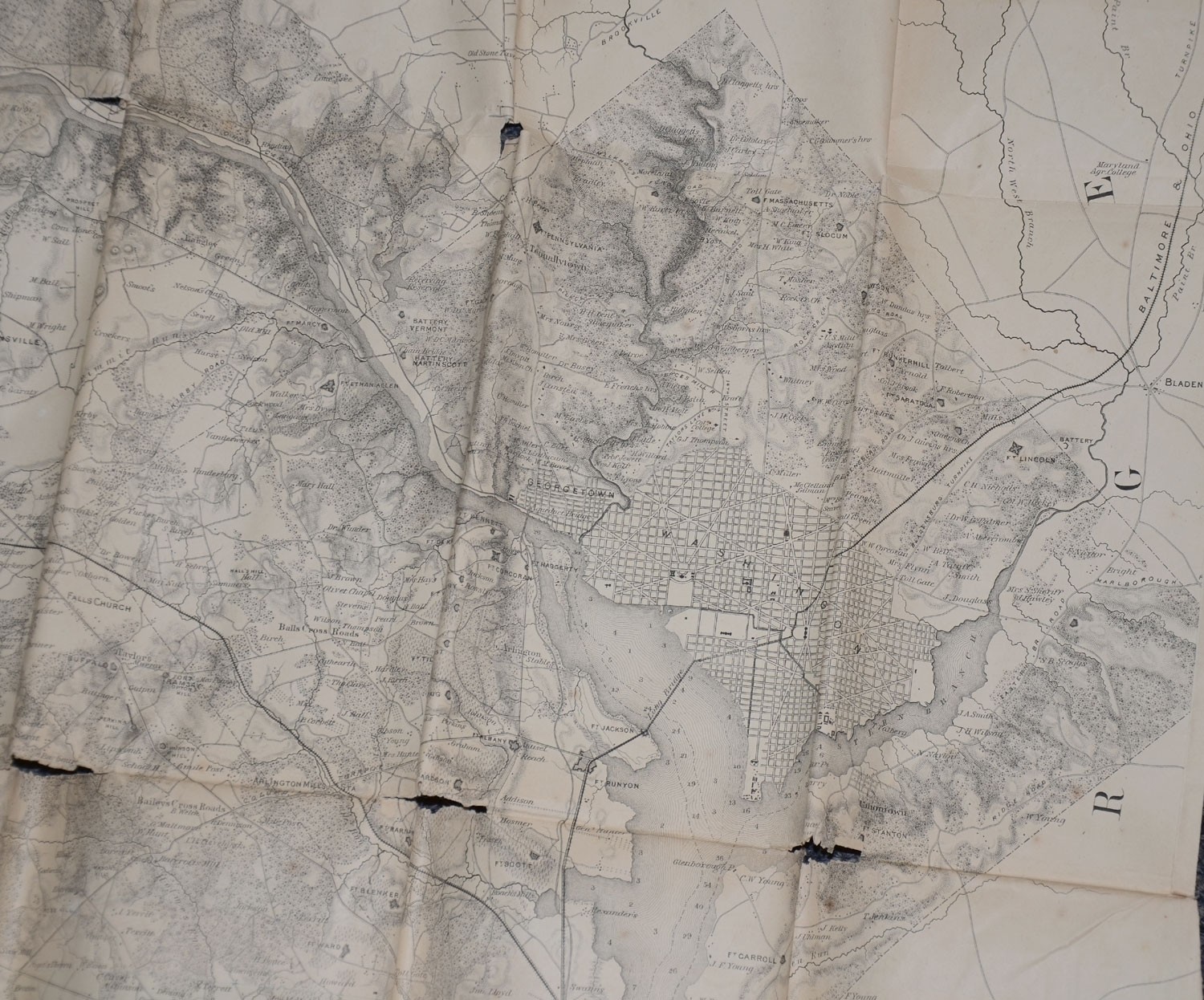 FEDERAL MILITARY MAP, N.E. VIRGINIA & WASHINGTON, DC WITH PRESENTATION ...