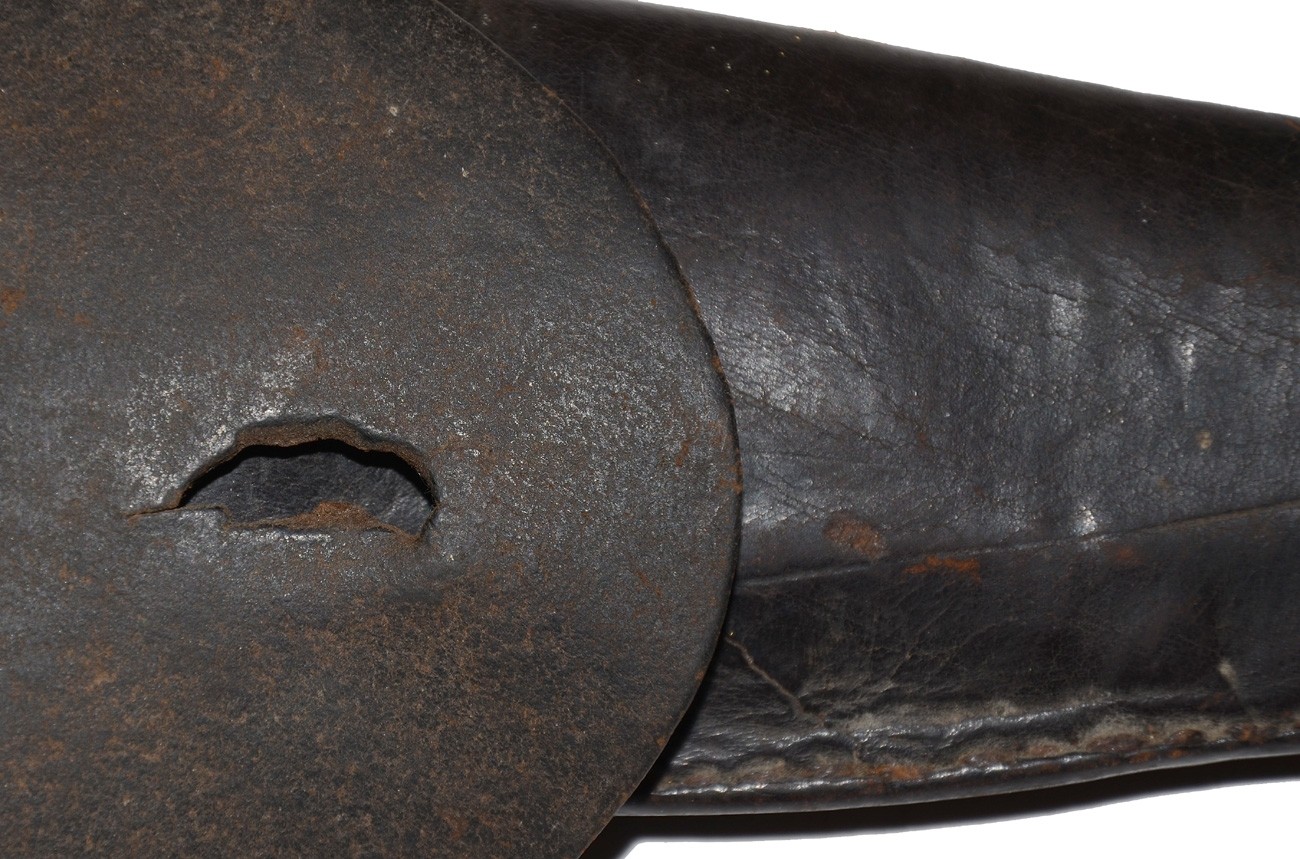 CONFEDERATE LEAD RIVET FIELD REPAIRED HOLSTER, SHIELDS MUSEUM, FIRST ...