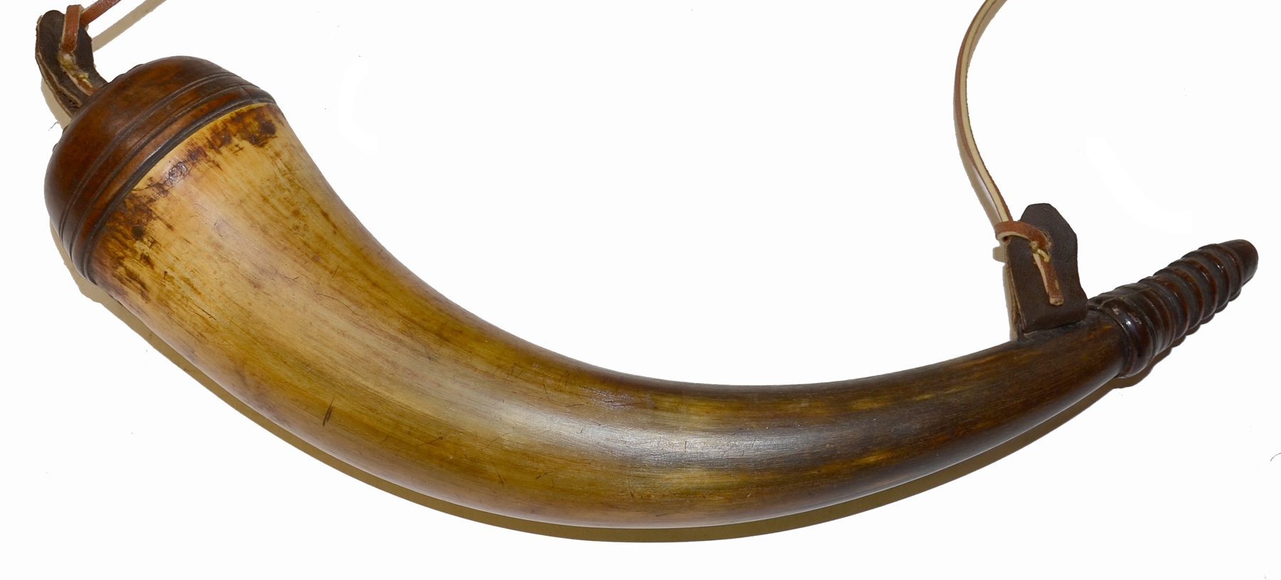 RARE YORK COUNTY PENNSYLVANIA SCREW-TIP POWDER HORN — Horse Soldier