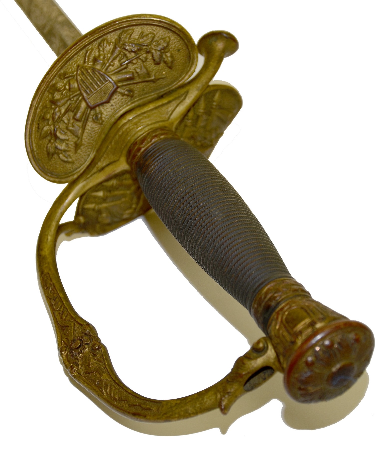 SCHUYLER, HARTLEY AND GRAHAM SILVER GRIPPED TRANSITIONAL 1860 STAFF AND ...