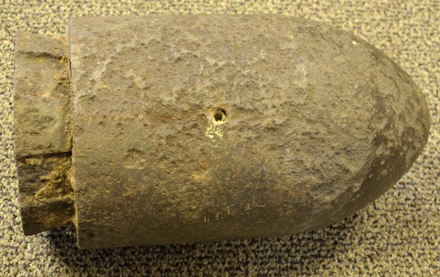 EXCAVATED U.S. 7” DYER ARTILLERY SHELL WITH PARROTT FUSE — Horse Soldier