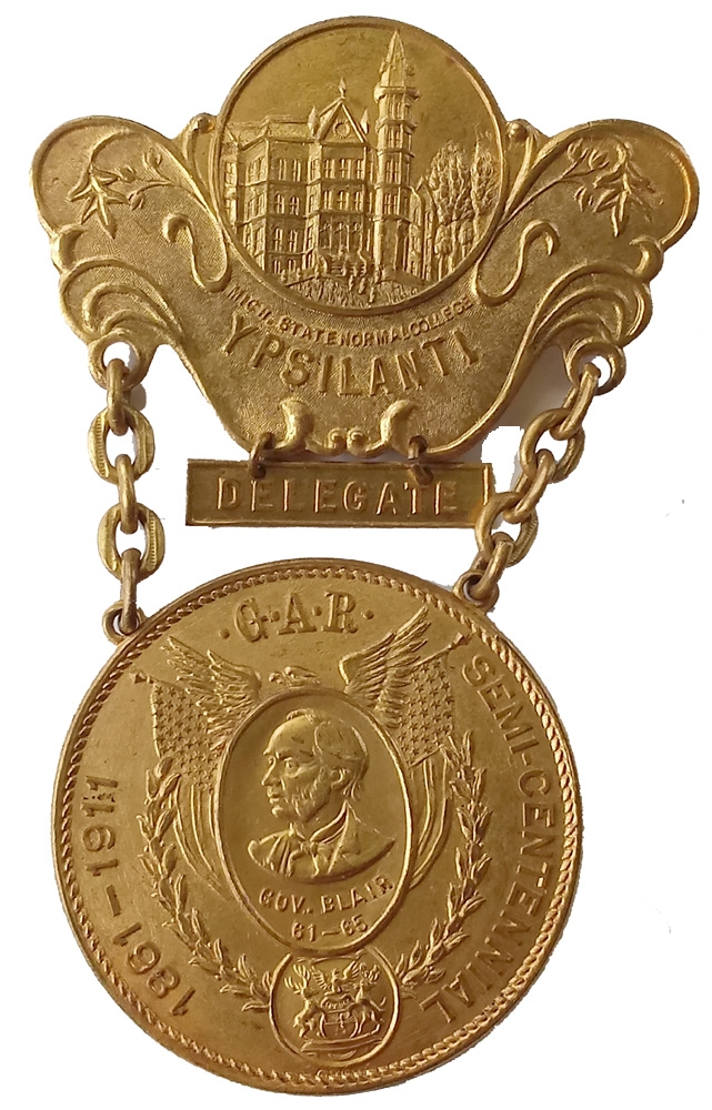 1911 YPSILANTI, MICHIGAN GAR BADGE — Horse Soldier