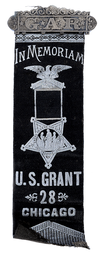 GAR MEMORIAL RIBBON FOR CHICAGO, ILLINOIS GRANT POST #28 — Horse Soldier