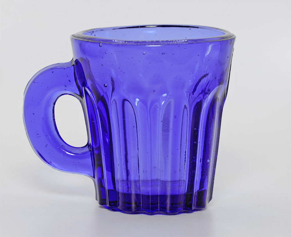 1850 COBALT BLUE SHOT GLASS FROM THE PITTSBURGH AREA — Horse Soldier