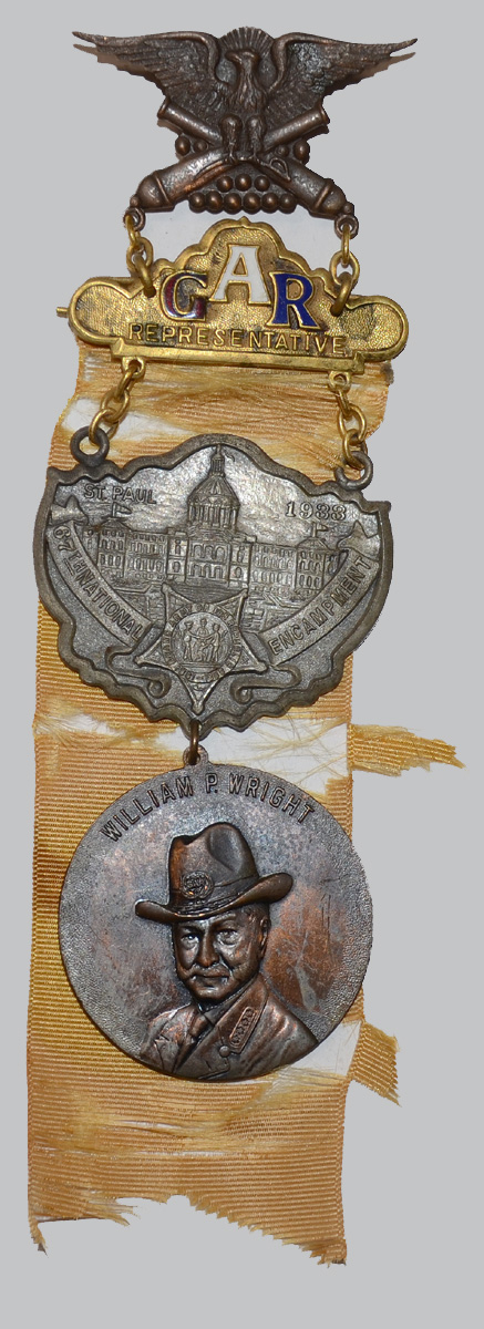 GAR BADGE 67TH NATIONAL ENCAMPMENT 1933 — Horse Soldier