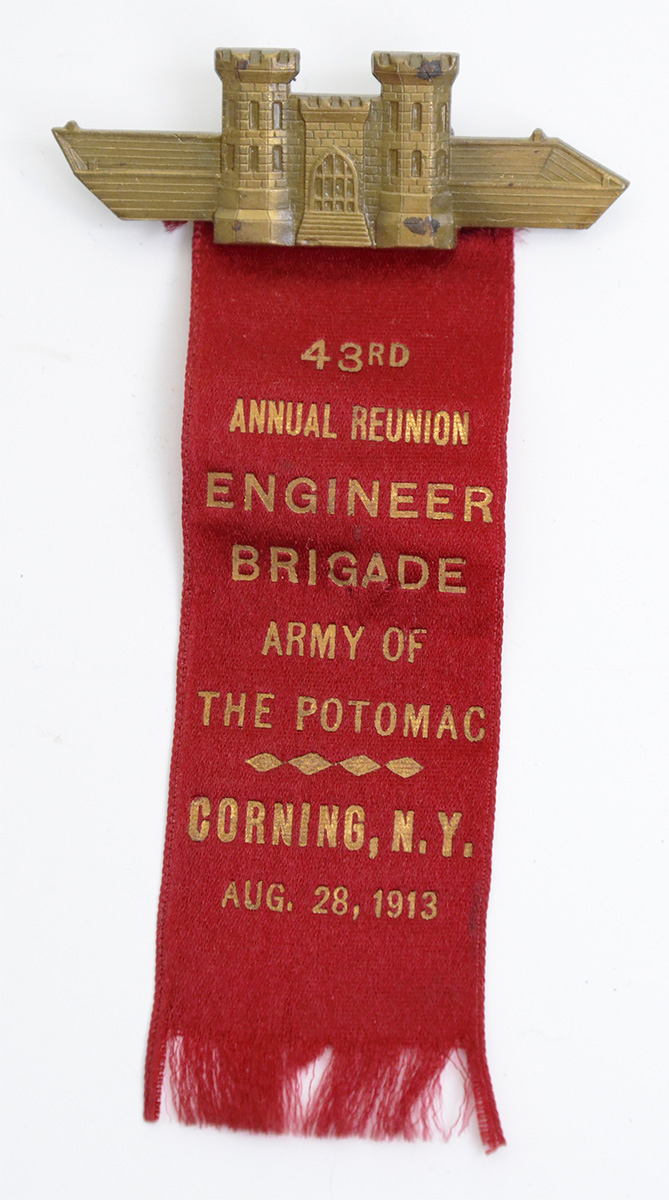 1913 ENGINEER BRIGADE ARMY OF THE POTOMAC REUNION BADGE — Horse Soldier