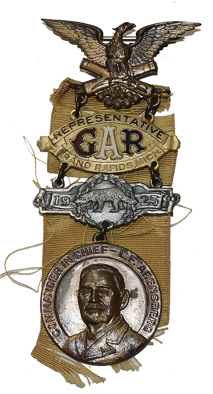 GAR BADGE 59TH NATIONAL ENCAMPMENT 1925, GRAND RAPIDS — Horse Soldier
