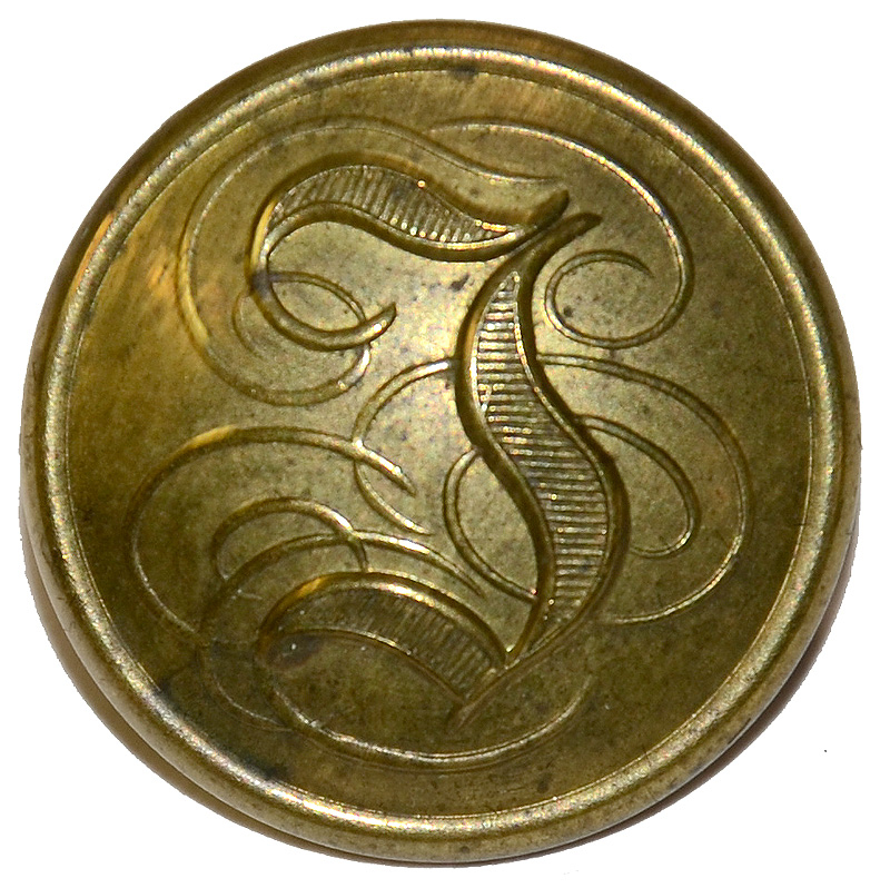 CS INFANTRY LINED MANUSCRIPT OLD ENGLISH “I” COAT BUTTON — Horse Soldier