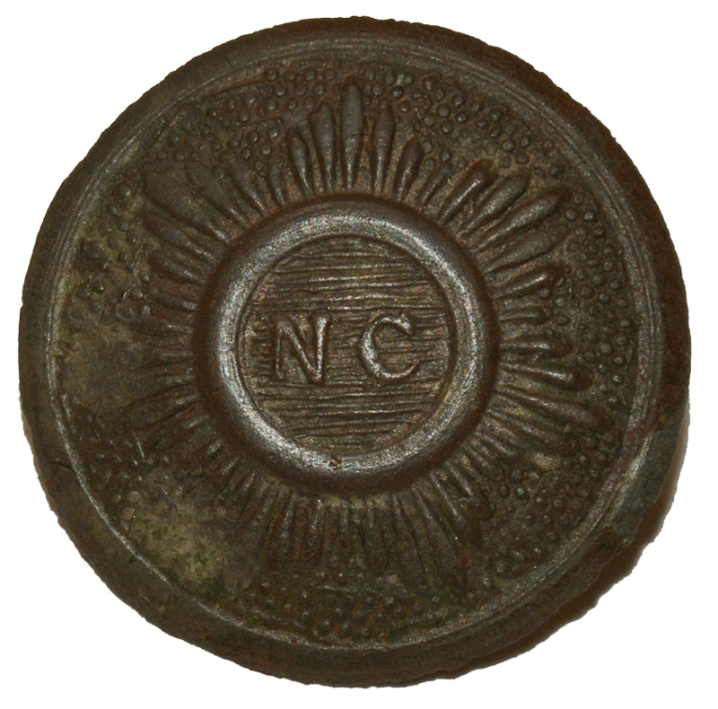 EXCAVATED NORTH CAROLINA SUNBURST COAT BUTTON — Horse Soldier