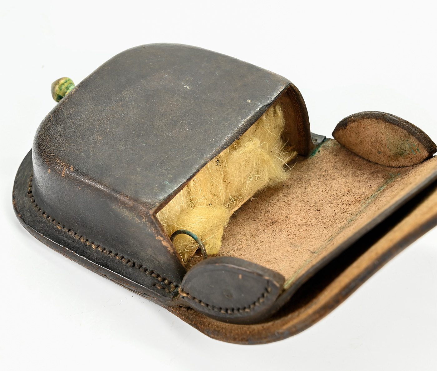 CIVIL WAR CAP BOX BY NECE WITH WOOL AND PICK — Horse Soldier