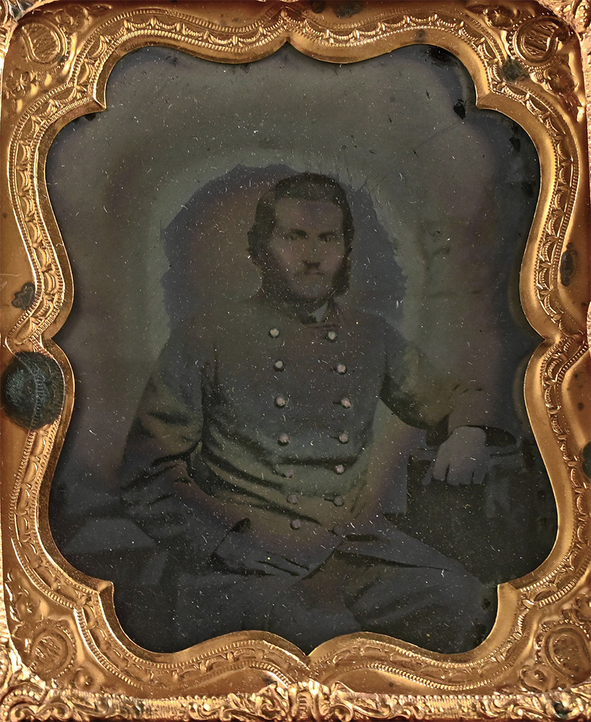 SIXTH PLATE AMBROTYPE OF CONFEDERATE SOLDIER IN MONITOR CASE — Horse ...