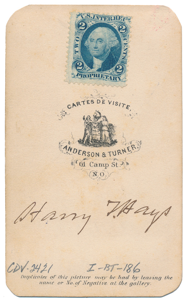 EXCELLENT BUST VIEW OF CONFEDERATE GENERAL HARRY T. HAYS IN UNIFORM ...