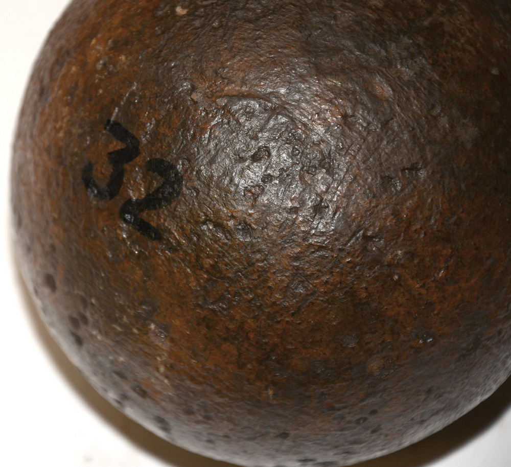CS 4.52” 12-POUNDER, SPHERICAL CASE SHOT, LEAD SIDE LOADER PLUG FROM ...