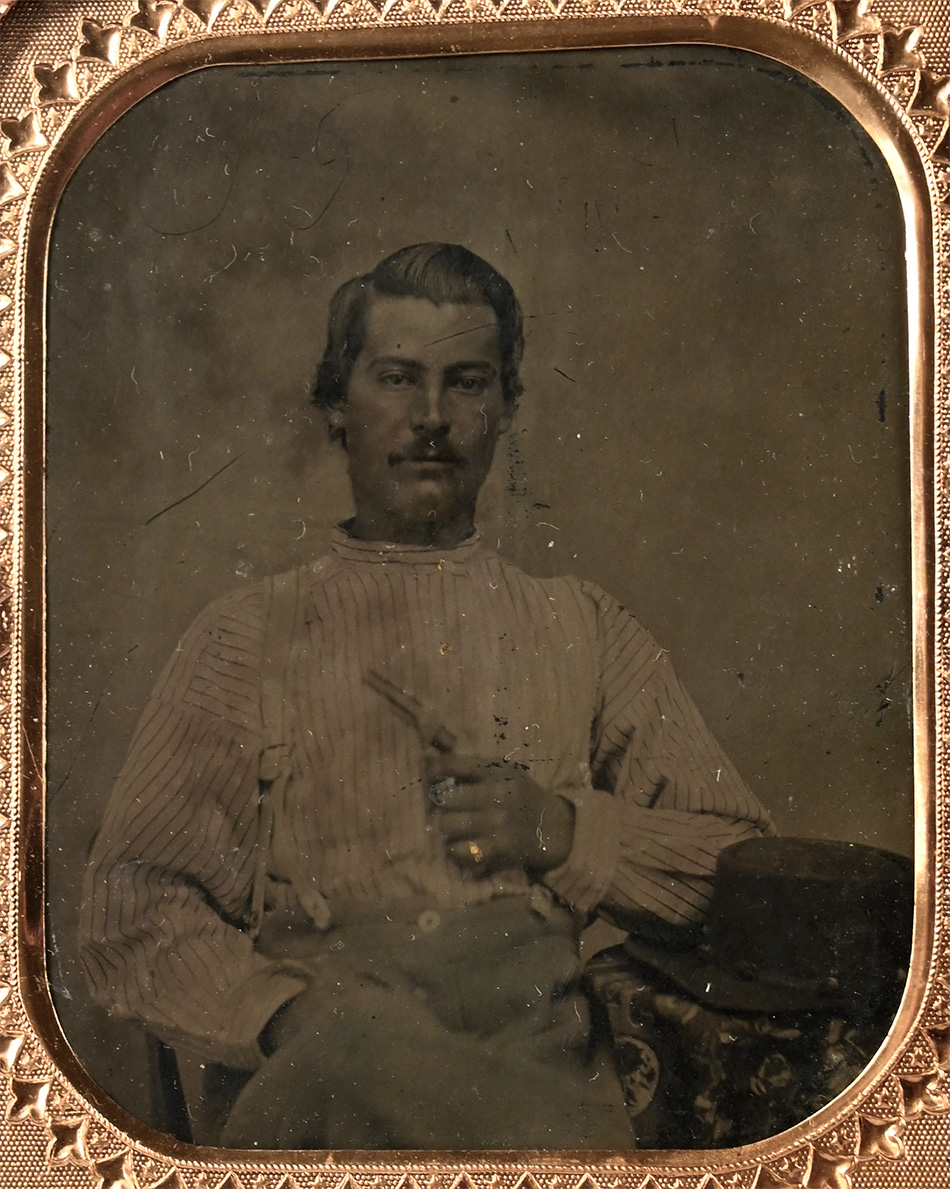 CONFEDERATE VOLUNTEER WITH SLOUCH HAT AND IMPORT ENGLISH ARMY SHIRT ...