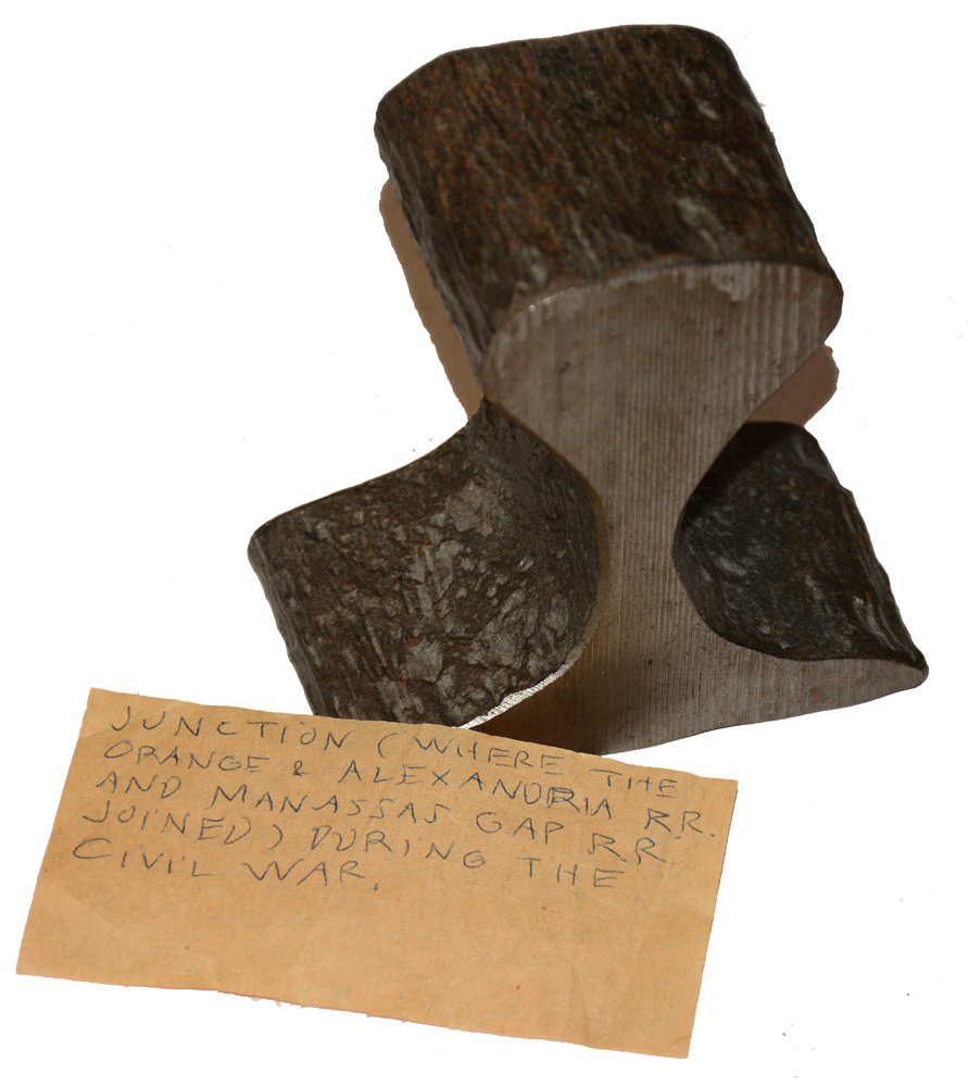 SECTION OF CIVIL WAR-ERA “PEAR RAIL” RAILROAD STOCK FROM MANASSAS ...