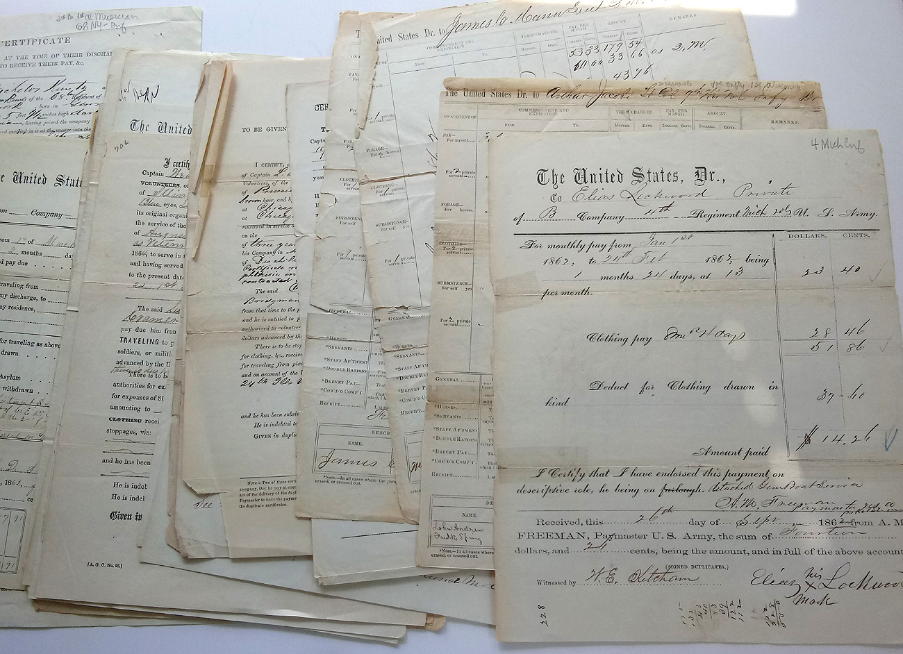 LOT OF 53 DOCUMENTS FOR UNION SOLDIERS BEING DISCHARGED FOR VARIOUS ...