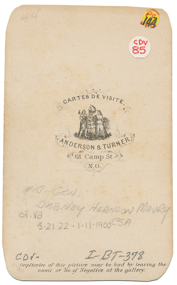 WARTIME VIEW OF GENERAL DABNEY H. MAURY — Horse Soldier