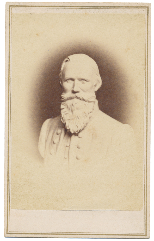 PERIOD CDV VIEW OF A SCULPTED BUST OF JEB STUART — Horse Soldier