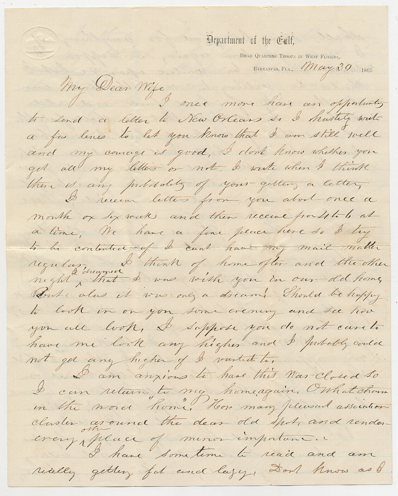 MAY 1863 UNION SOLDIER LETTER—BREVET BRIGADIER GENERAL ISAAC DYER, 15TH ...