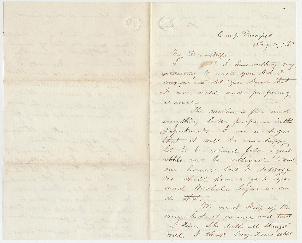 AUGUST 1863 UNION SOLDIER LETTER—BREVET BRIGADIER GENERAL ISAAC DYER ...