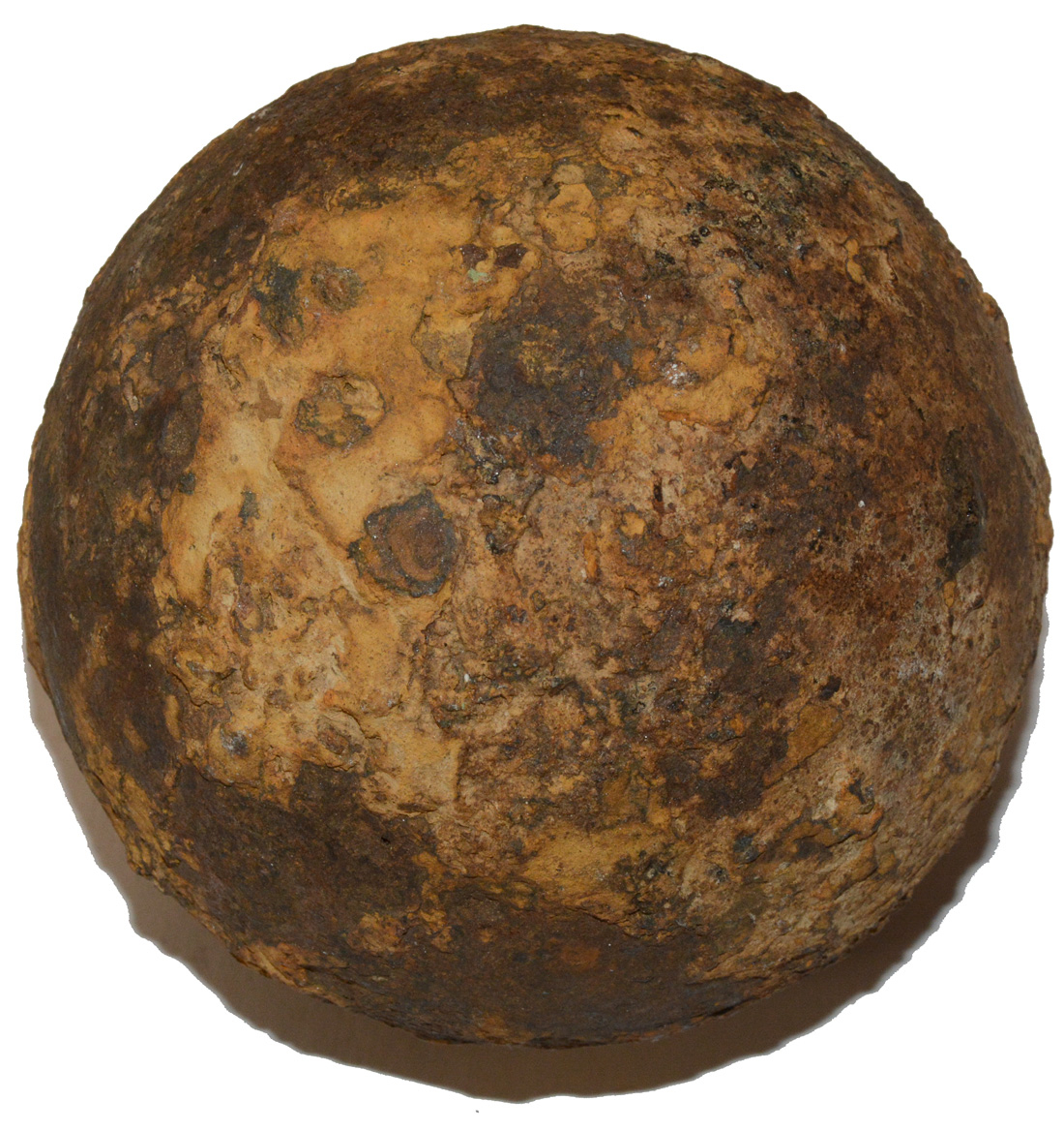 CS 4.52” 12 POUNDER SPHERICAL SHELL RECOVERED AT GETTYSBURG — Horse Soldier