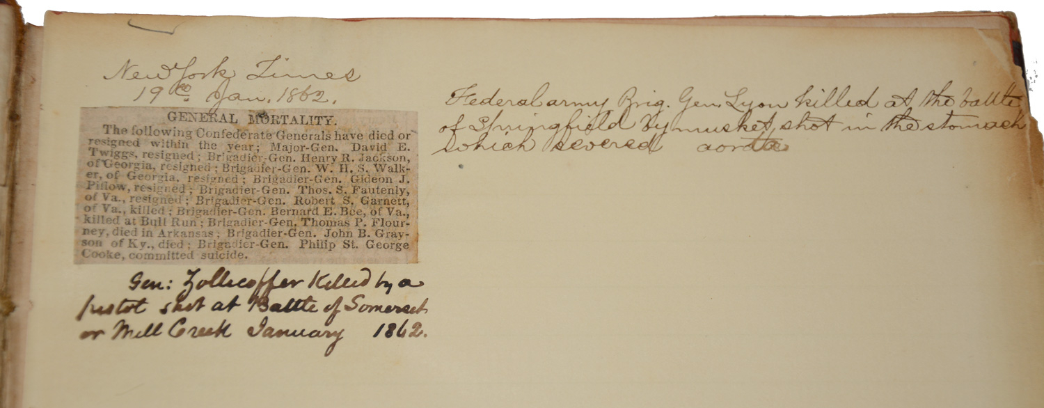 BOUND COPY OF “THE MILITARY GAZETTE” FOR 1861 – WITH PERIOD HANDWRITTEN ...