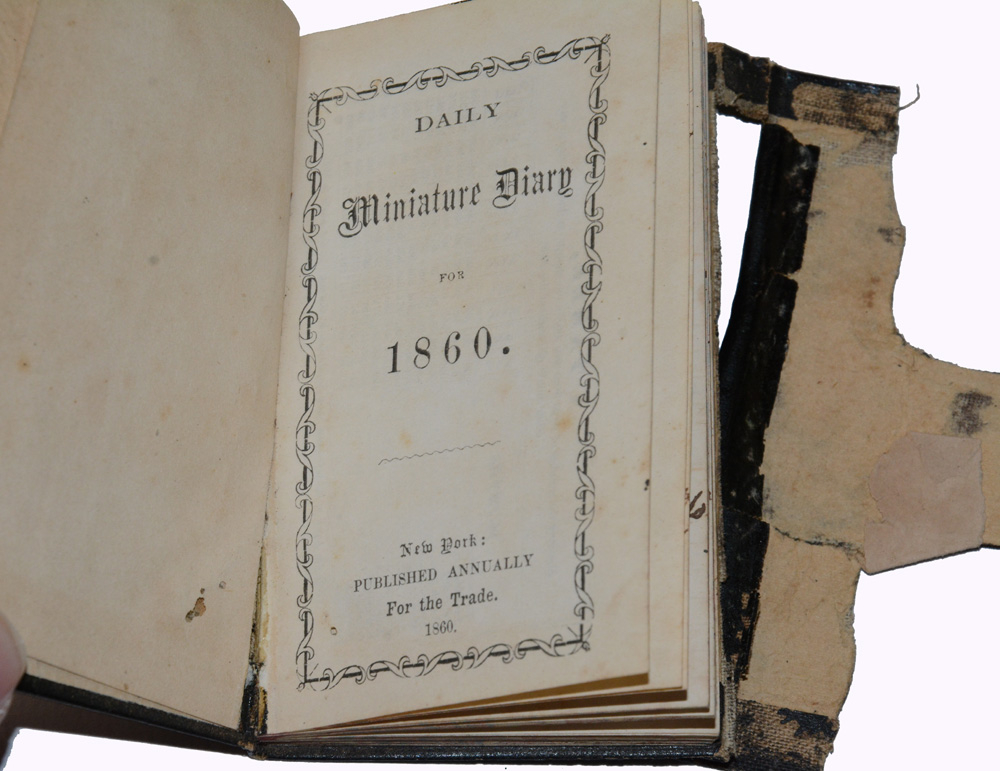 1860 POCKET DIARY – ANONYMOUS AUTHOR — Horse Soldier