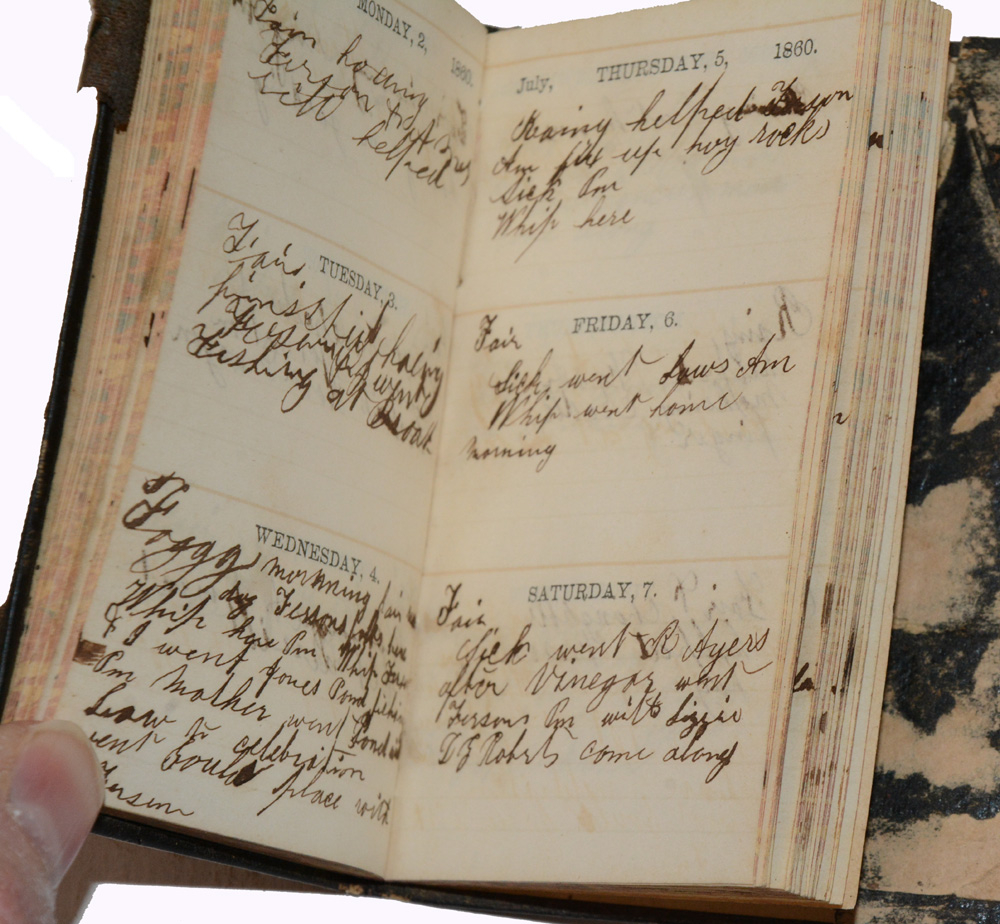 1860 POCKET DIARY – ANONYMOUS AUTHOR — Horse Soldier