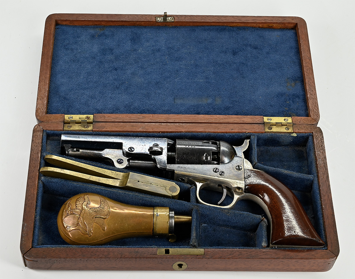 EXCELLENT PLUS, ABOUT FACTORY NEW FOUR-INCH CASED ’49 COLT POCKET ...