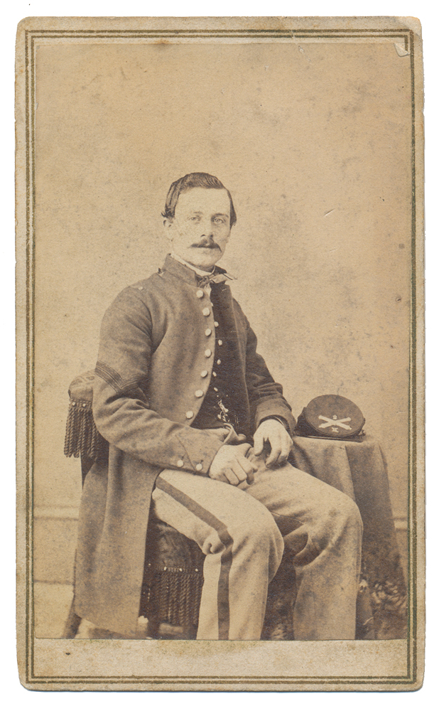 CDV OF ARTHUR LOCKWOOD, 2ND CONN. HEAVY ARTILLERY — Horse Soldier